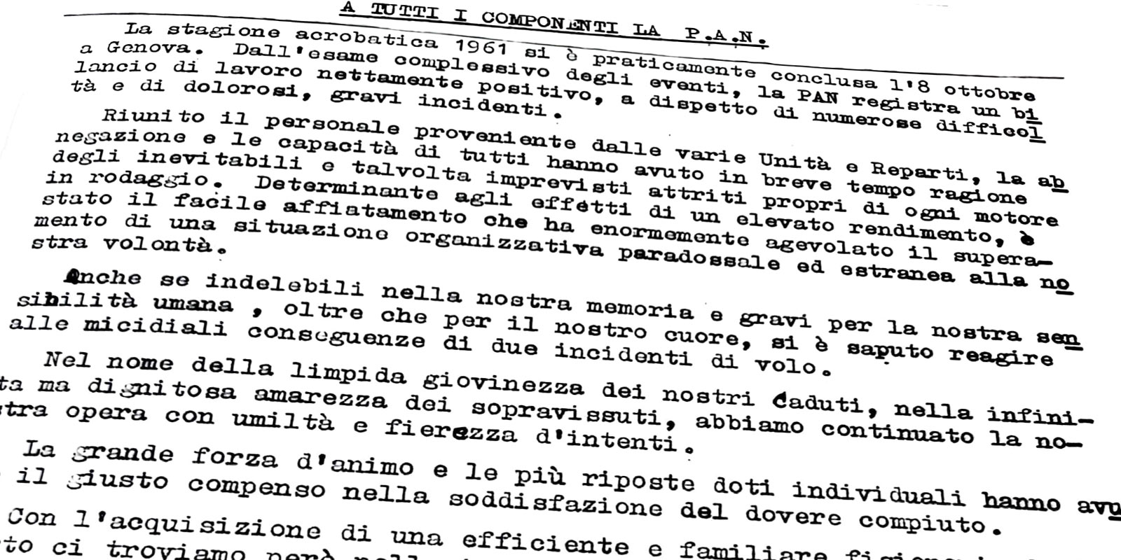 Il discorso di Mario Squarcina a termine della 1a stagione acrobatica ...